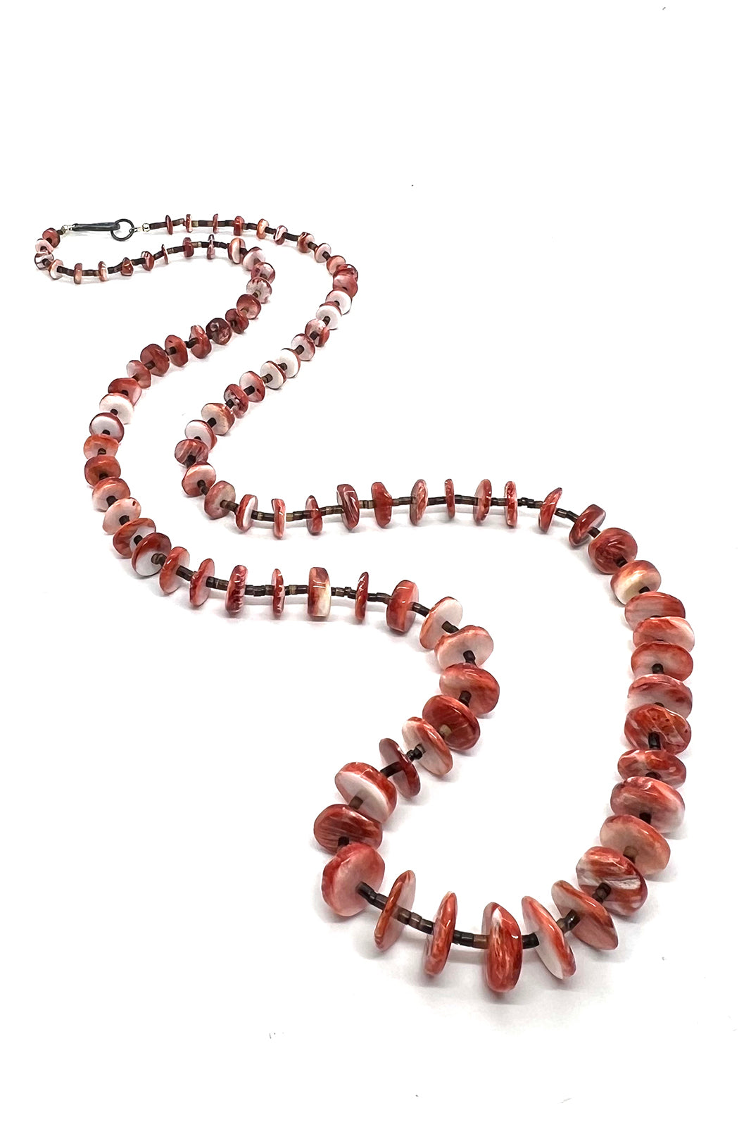 Red Spiny Oyster Shell Disk Statement Necklace – Silver Eagle Gallery