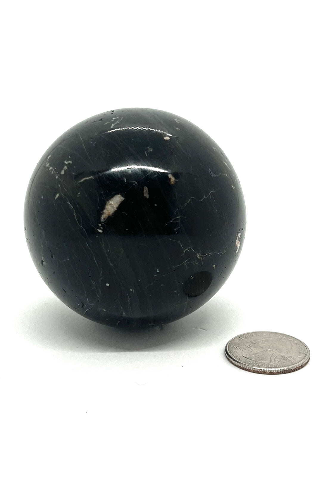 Brazilian Black Tourmaline Sphere – Silver Eagle Gallery