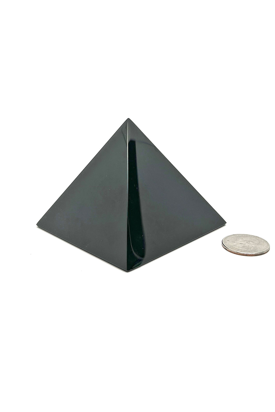 Highly Polished Black Obsidian Pyramid – Silver Eagle Gallery