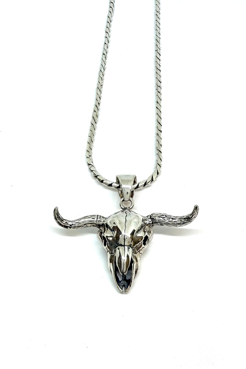 Sterling Silver Longhorn Skull Pendant – Silver Eagle Gallery