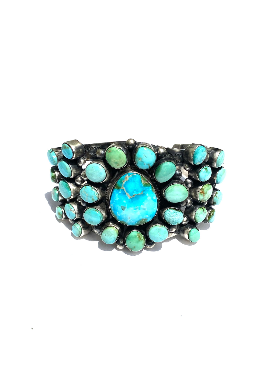 Bobby Johnson Sonoran Gold Turquoise Cluster Bracelet – Silver Eagle ...