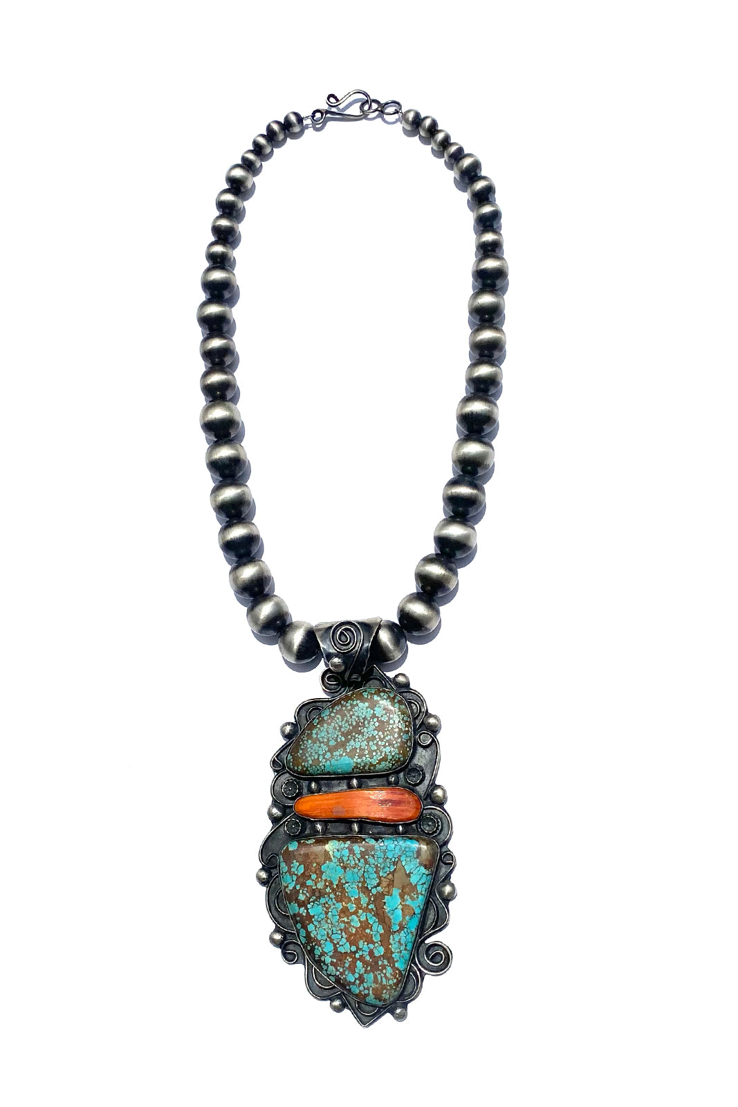 Navajo Chimney Butte Number 8 Turquoise Statement Necklace – Silver ...