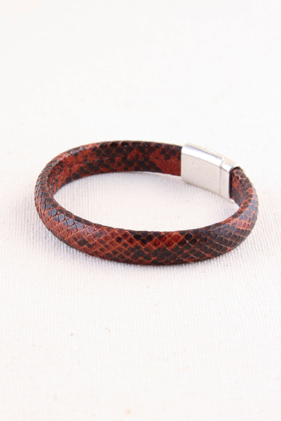 Brown Python Leather Station Bracelet – Silver Eagle Gallery