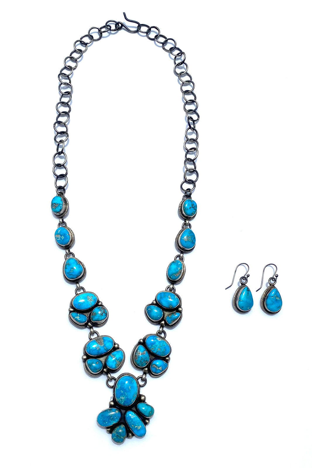 Kathleen Chavez Blue Bird Turquoise Necklace Set – Silver Eagle Gallery