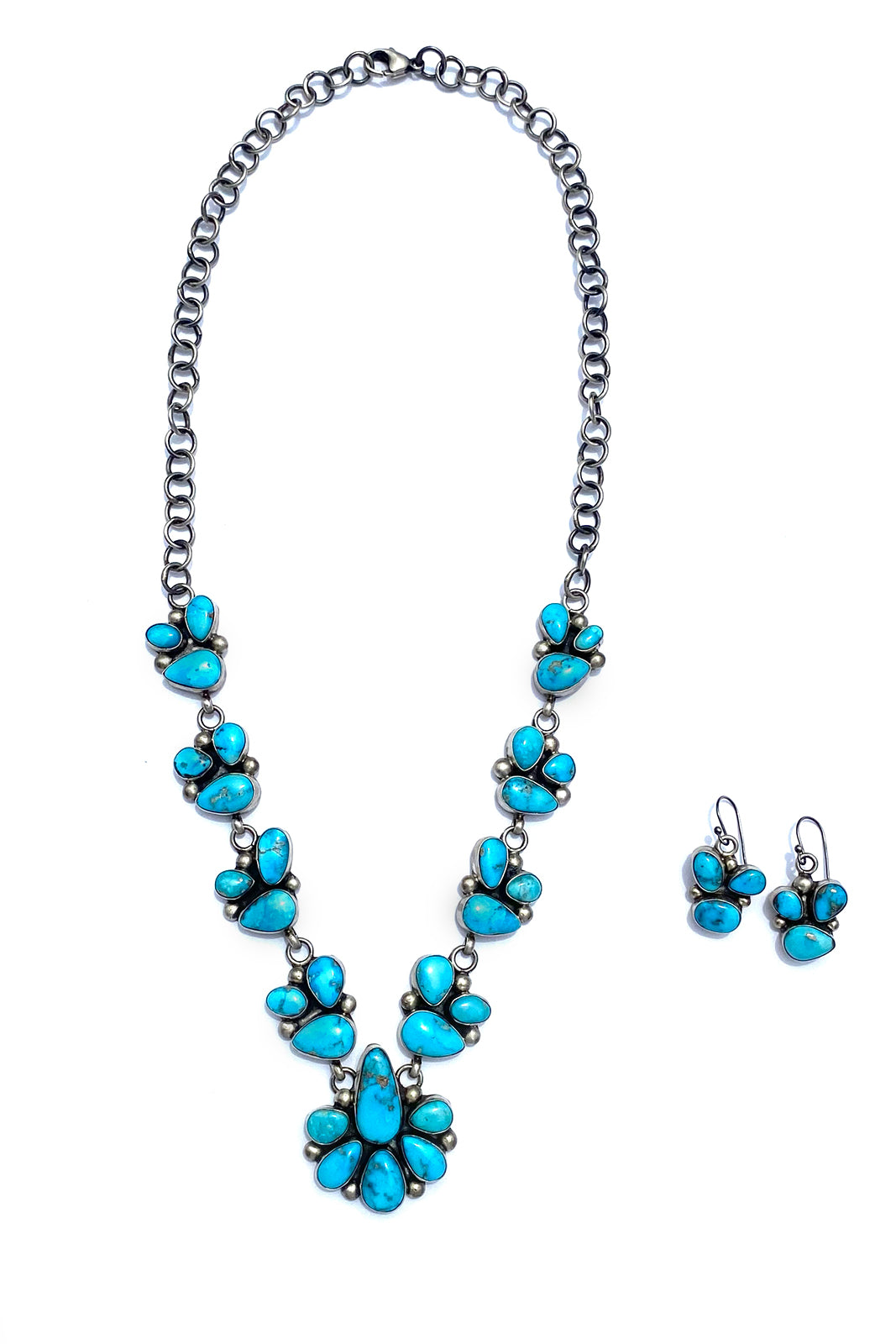 Kathleen Chavez Blue Bird Turquoise Necklace Set – Silver Eagle Gallery
