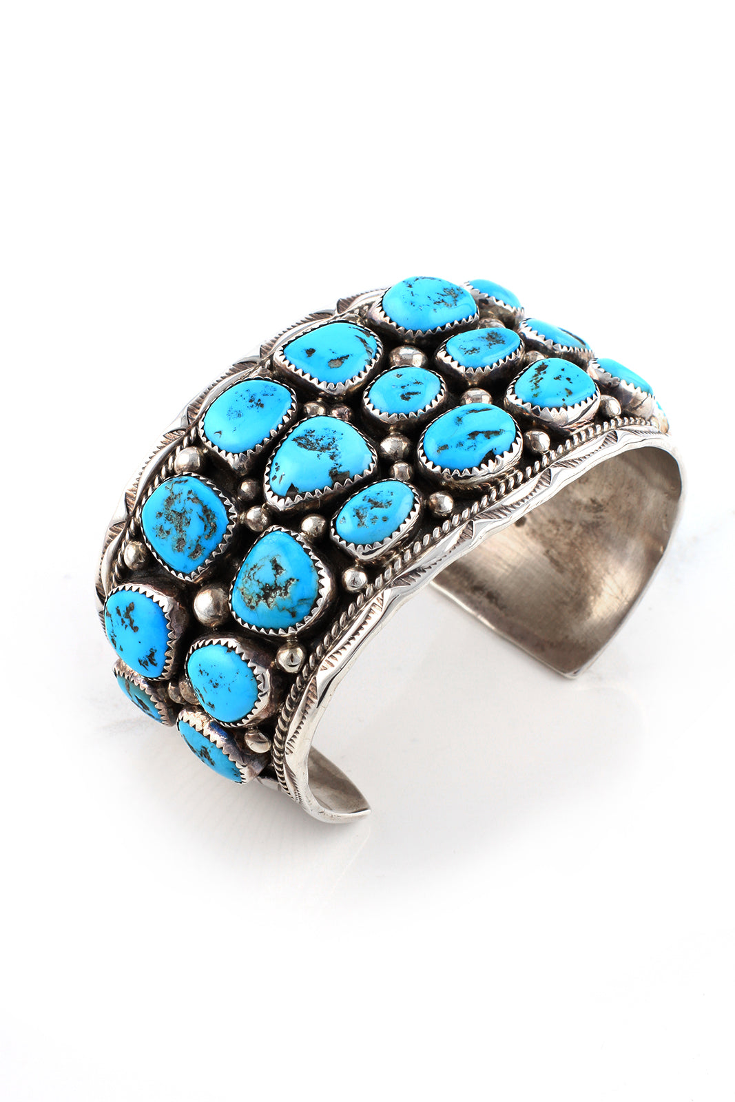 Men's Kingman Turquoise Row Cuff – Silver Eagle Gallery