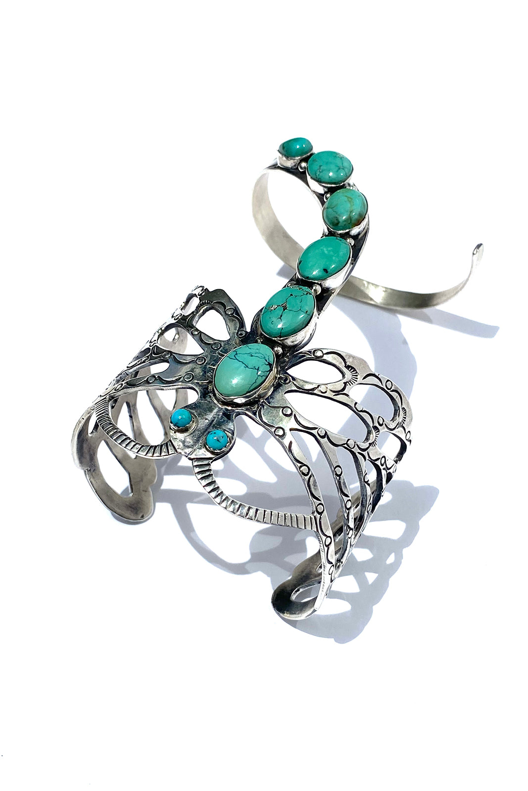 Russell Sam Turquoise Dragonfly Bracelet – Silver Eagle Gallery