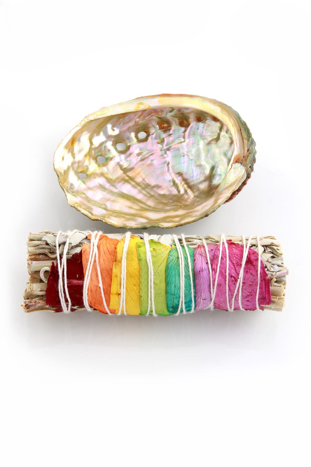 Chakra White Sage Smudging Kit with Rose Petals – Silver Eagle Gallery