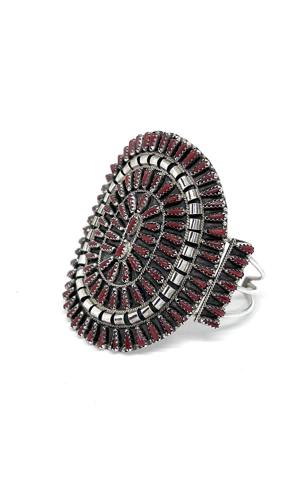 Vintage Violet Begay Red Coral Cluster Cuff Bracelet – Silver Eagle Gallery
