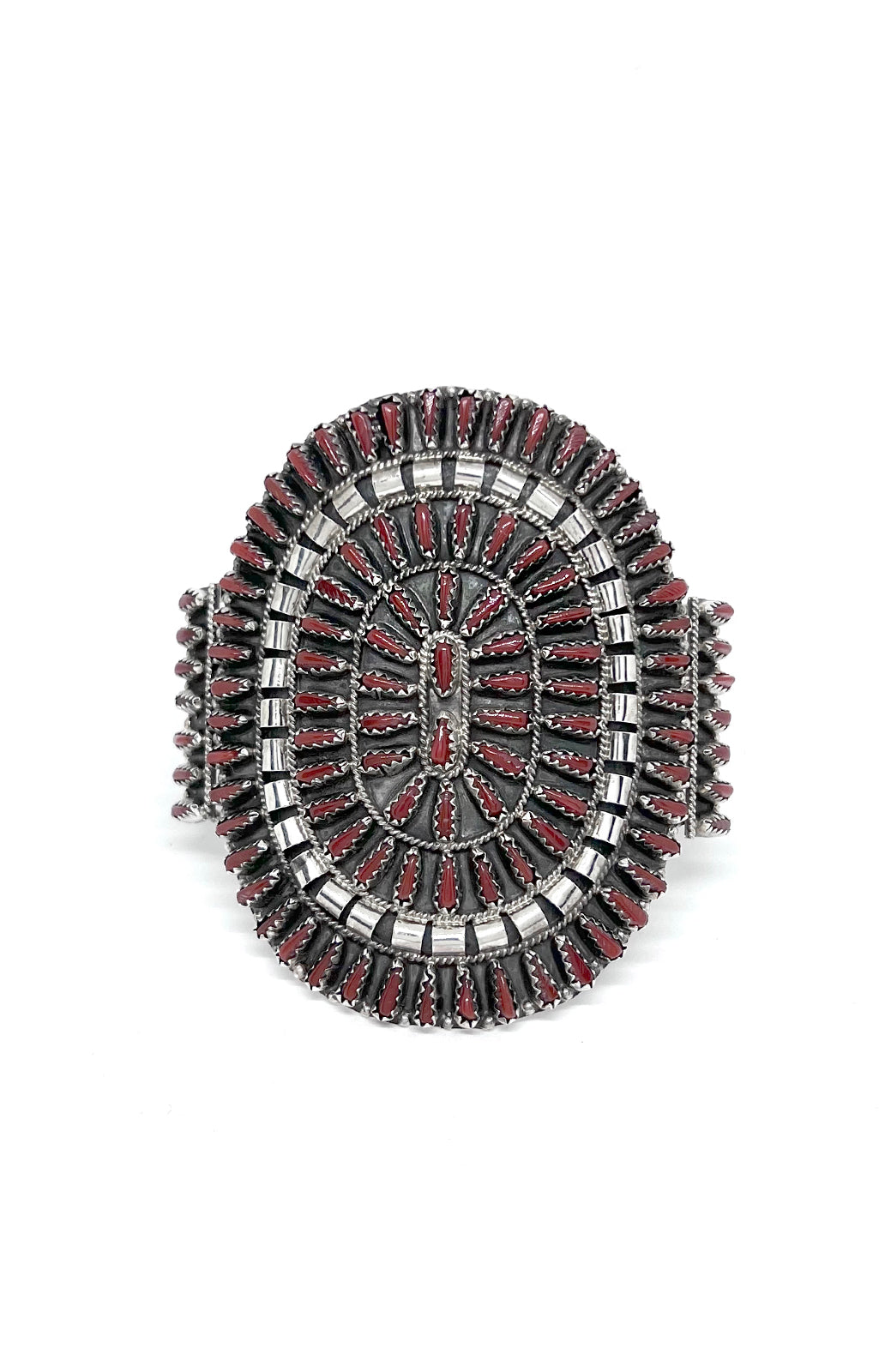 Vintage Violet Begay Red Coral Cluster Cuff Bracelet – Silver Eagle Gallery