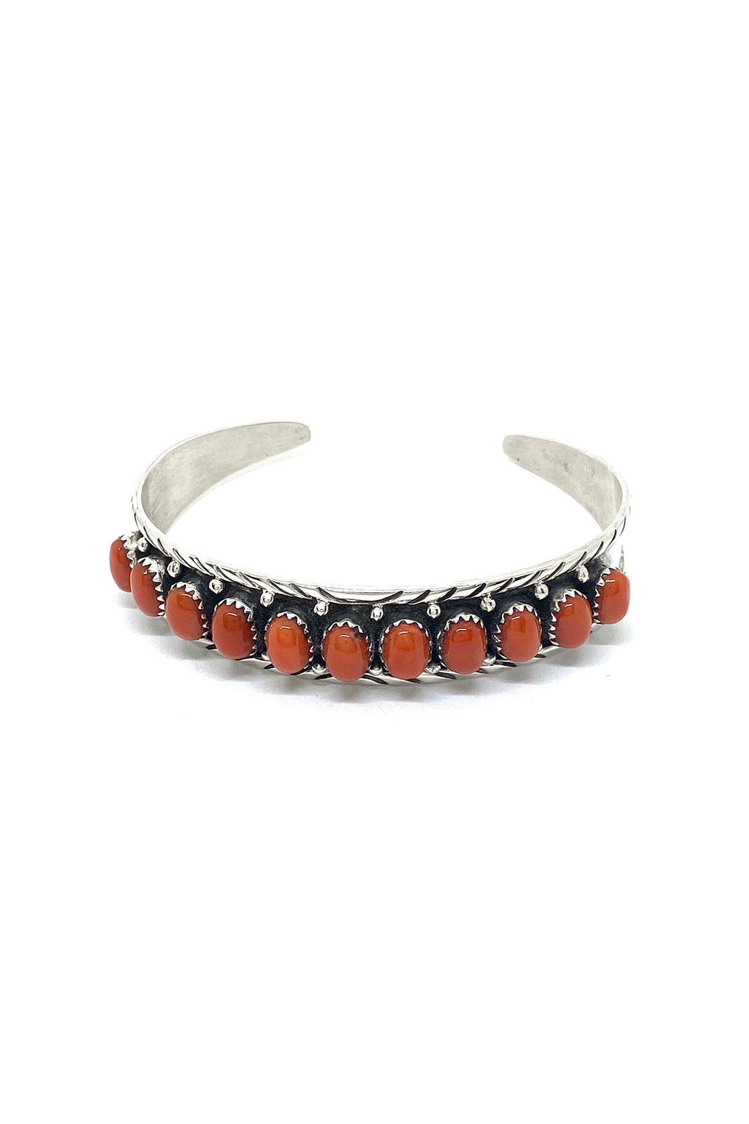 Mediterranean Red Coral Row Bracelet – Silver Eagle Gallery