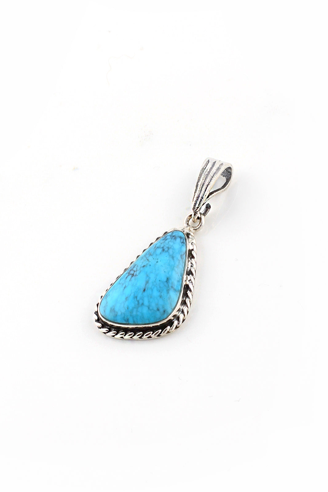 Small Blue Turquoise Navajo Pendant – Silver Eagle Gallery