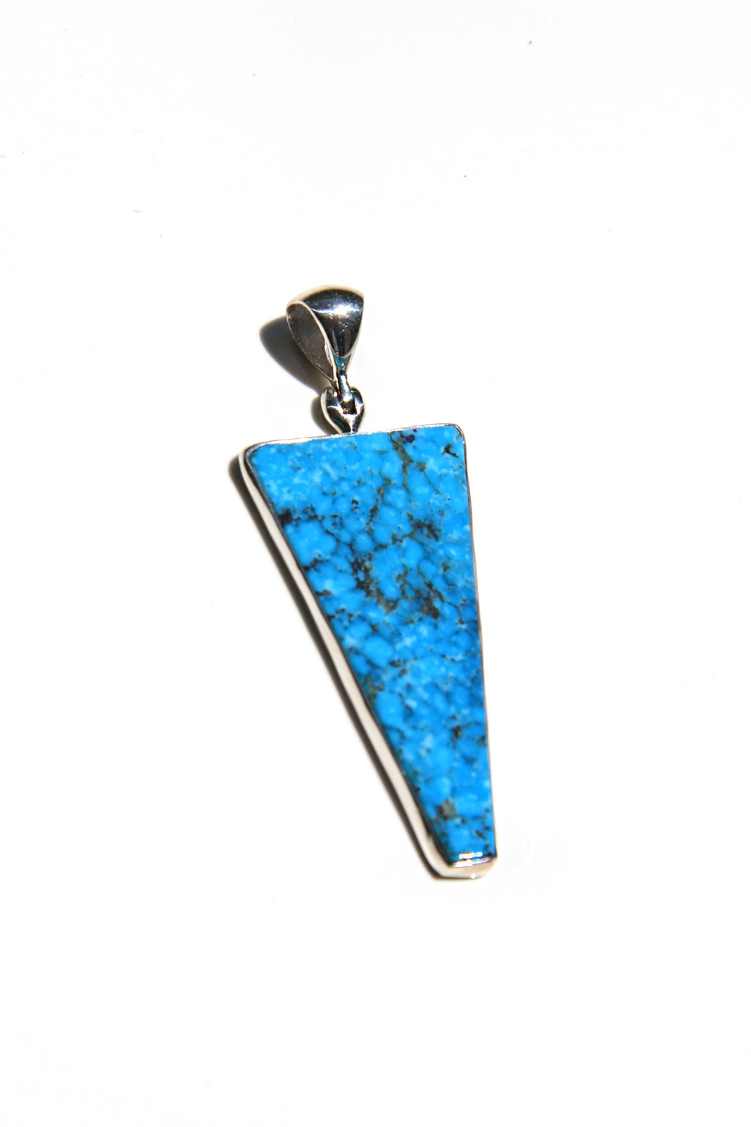 Blue Turquoise Modern Triangular Pendant – Silver Eagle Gallery