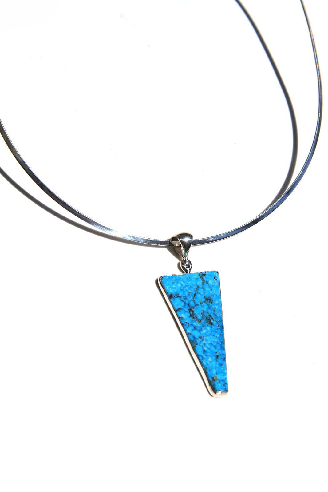 Blue Turquoise Modern Triangular Pendant – Silver Eagle Gallery