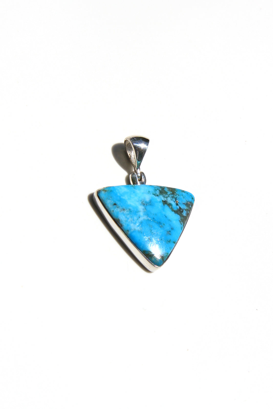 Blue Turquoise Small Triangle Pendant – Silver Eagle Gallery